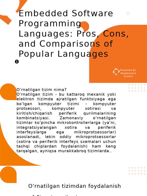 Embedded System Programming Language Cons Pros Pdf