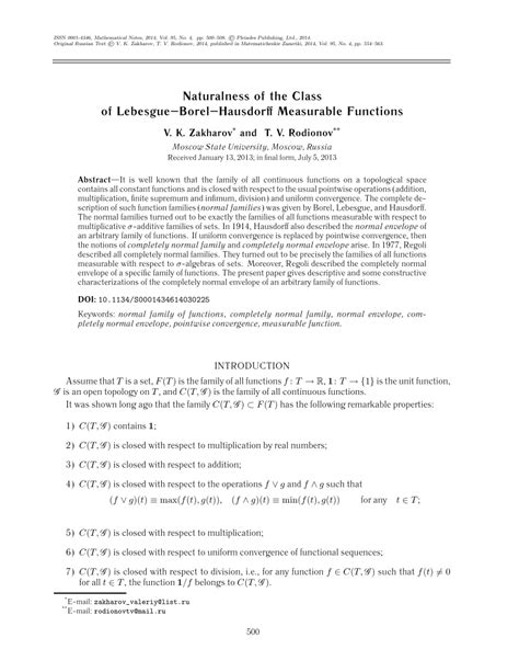 Pdf Naturalness Of The Class Of Lebesgue Borel Hausdorff Measurable Functions