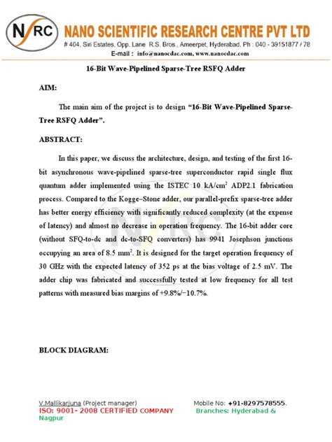 Pdf 16 Bit Wave Pipelined Sparse Tree Rsfq Adderdoc Dokumentips