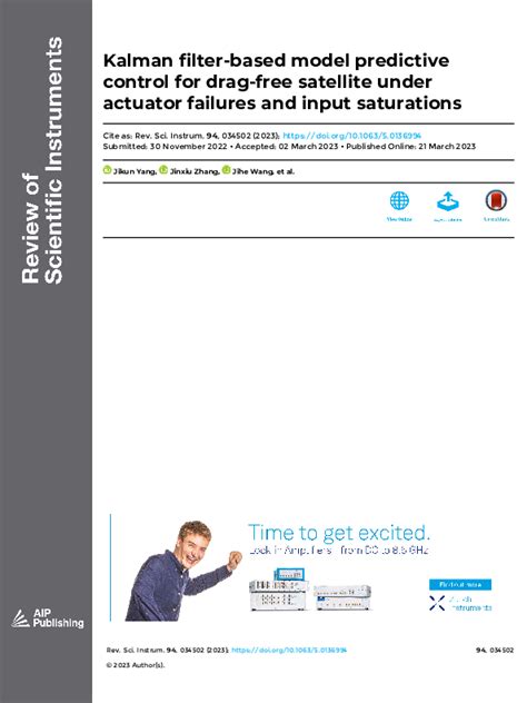 Pdf Kalman Filter Based Model Predictive Control For Drag Free Satellite Under Actuator