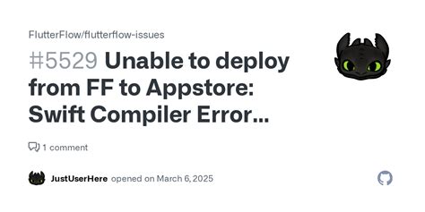 Unable To Deploy From Ff To Appstore Swift Compiler Error Xcode