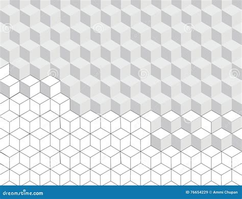 Hexagon Pattern Background In Grey Colour And Line Art Black And White