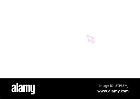 animated pink symbol of mouse cursor arrow moves out and clicks icon