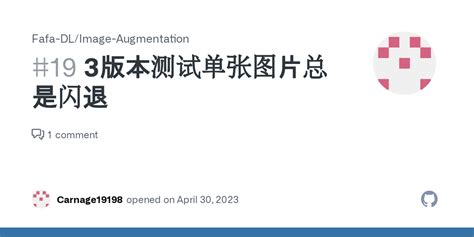 3版本测试单张图片总是闪退 Issue 19 Fafa DL Image Augmentation GitHub