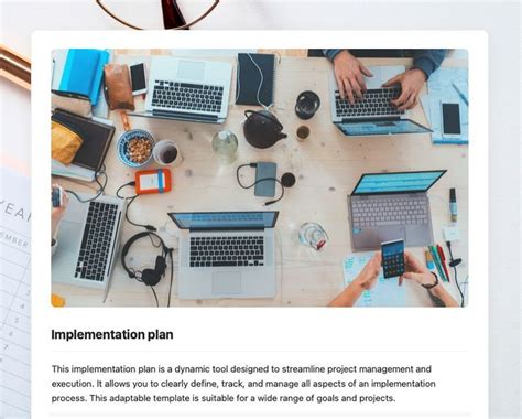 Implementation Plan Free Craft Template