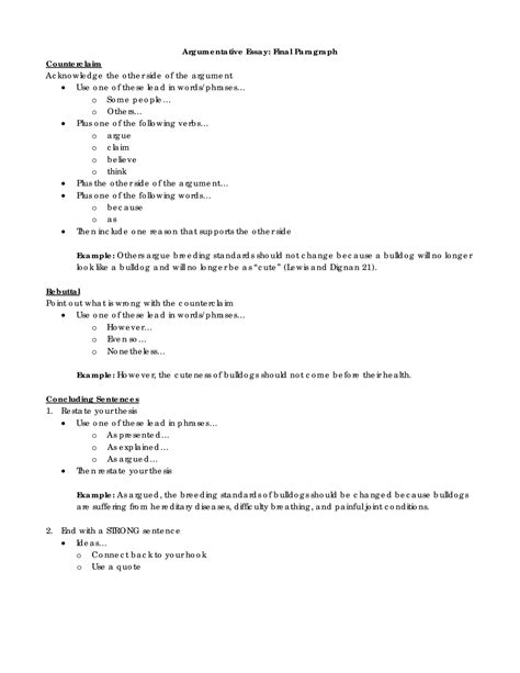 Argumentative Essays Docsity