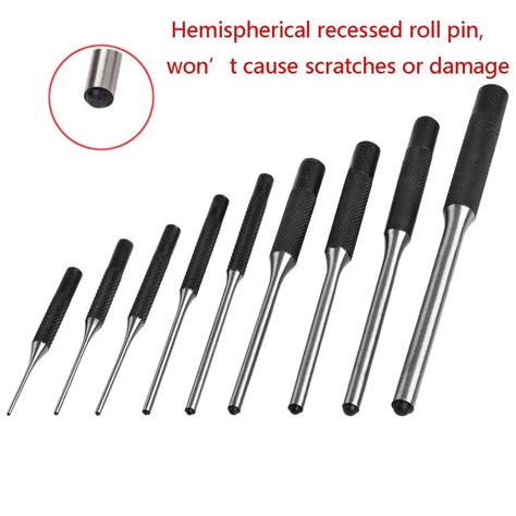 9 Pcs Roll Pin Punch Set And 4 Pcs Hollow End Starter Punch Tool With Carry 768430887621 Ebay