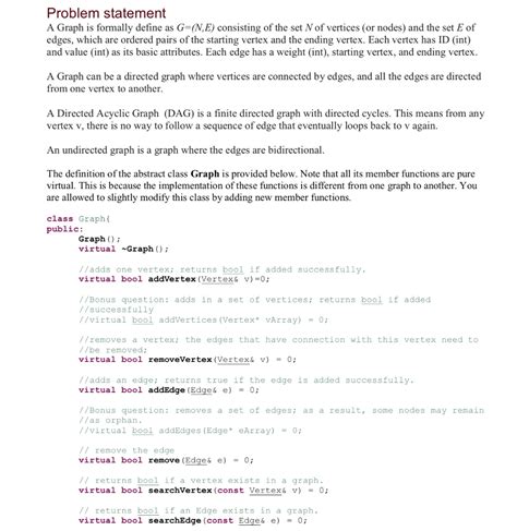 Problem Statement A Graph Is Formally Define As