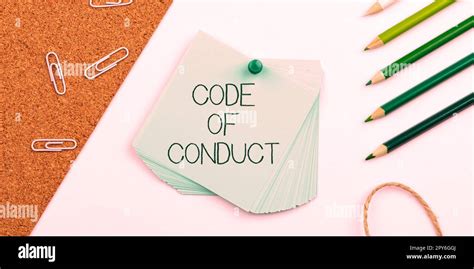 Conceptual Caption Code Of Conduct Word For Ethics Rules Moral Codes