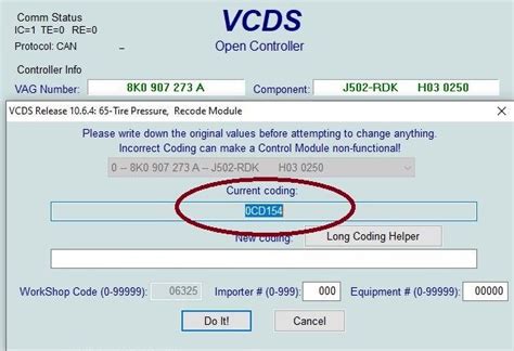 Can Anyone Share Vcds Coding And Adaptation Settings For Module 65 J502 Tpms Module Audi A5