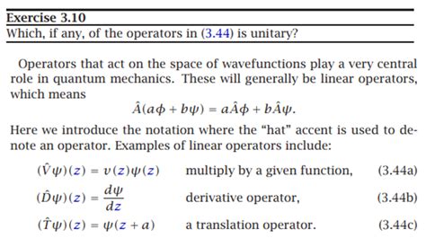 Solved Operators That Act On The Space Of Wavefunctions