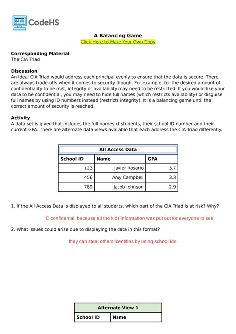 File A Balancing Game A Balancing Game Click Here To Make Your Own Copy Corresponding