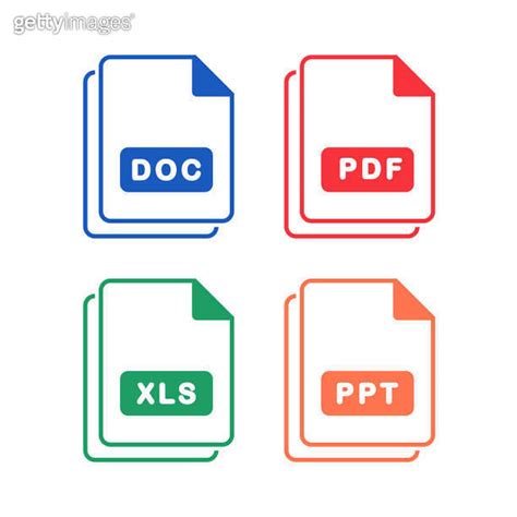 File Type Format And Extension Of Documents Pdf Doc Ppt And Xls 1345303440 게티이미지뱅크