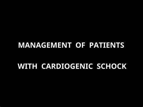 Shock Cardiogenic Shock Cardiogenic Ppt Ppt