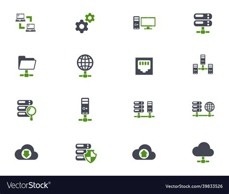 Server Icon Set Royalty Free Vector Image VectorStock