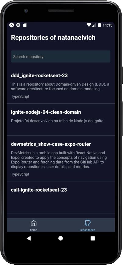 Github Natanaelvichdevmetricsshow Case Expo Router Devmetrics Is A Mobile App Built With