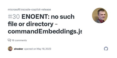 Enoent No Such File Or Directory Commandembeddingsjson · Issue 30 · Microsoftvscode