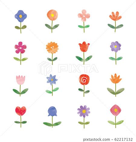 花花朵手繪水彩北歐 插圖素材 62217132 PIXTA圖庫
