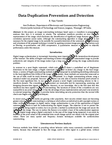 pdf data duplication prevention and detection