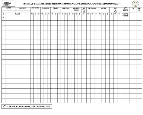 Result Sheet Format For Math Resources Result Sheet Format For Math Resources