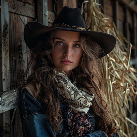 A Turkish Cowgirl At Farm Premium Ai Generated Image
