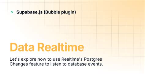 Data Realtime Supabasejs Bubble Plugin