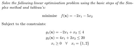 Solved Solve The Following Linear Optimisation Problem Using
