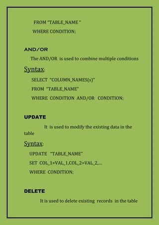 Cheat Sheet SQL Commands With Examples And Easy Understanding PDF