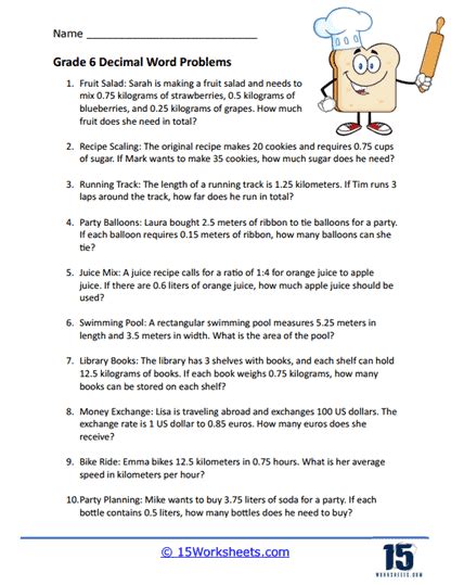 Decimals Word Problem Worksheets K5 Learning Worksheets Library