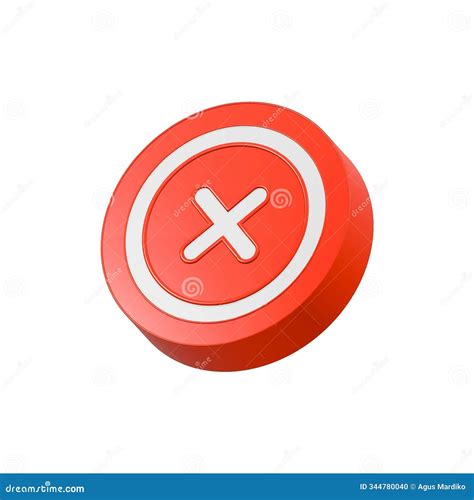 3d Rejection Icon Cancel Cross Or Delete Sign Forbidden X Symbol Stock Illustration