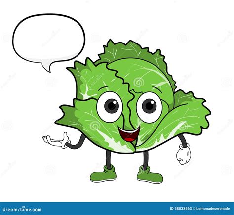 Cartoon Cabbage With Text Stock Vector Illustration Of Market 58833563