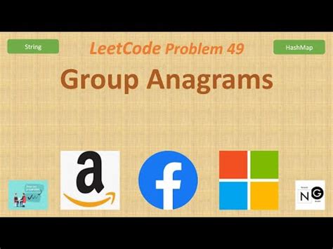 Group Anagrams Leetcode String HashMap Google Amazon YouTube