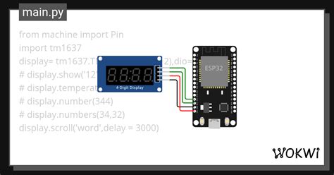 带tm1637的四位数码管 Wokwi Esp32 Stm32 Arduino Simulator