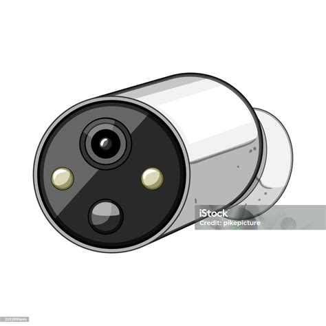 Algorithm Facial Recognition Camera Cartoon Vector Illustration Stock
