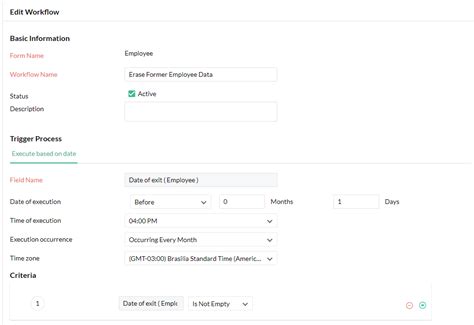 workflow rule exit date as a trigger