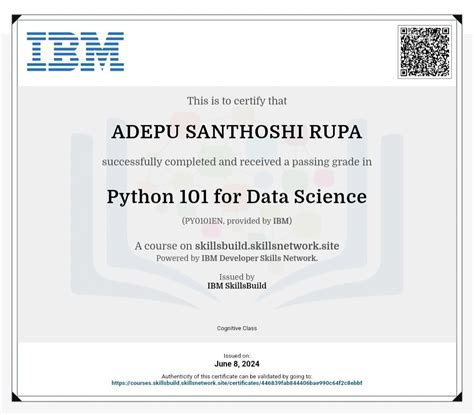 Adepu Santhoshi Rupa On Linkedin Datascience Python Ibm