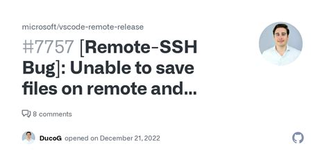 Remote Ssh Bug Unable To Save Files On Remote And Unable To