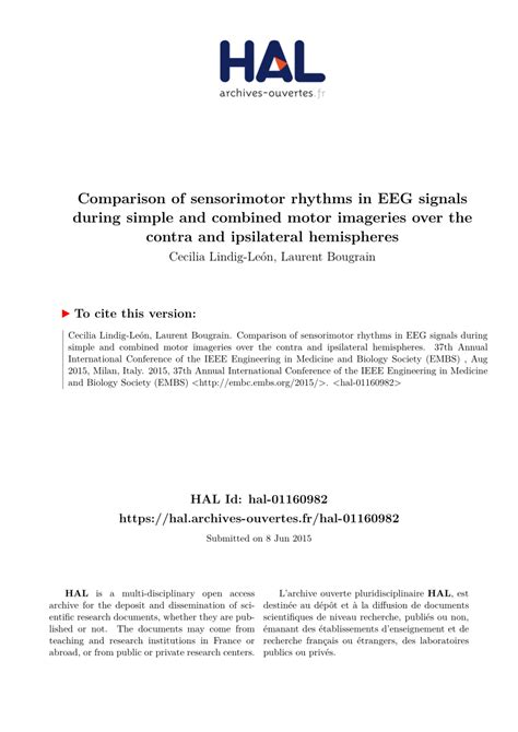 Pdf Comparison Of Sensorimotor Rhythms In Eeg Signals During Simple