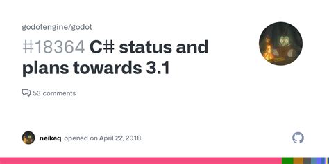 C Status And Plans Towards 31 · Issue 18364 · Godotenginegodot · Github