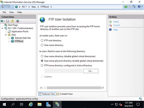 windows server 2019 ftp user isolation server world