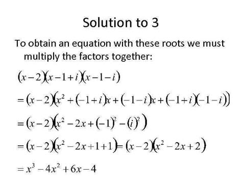Complex Numbers More Square Roots Cubic Equations With