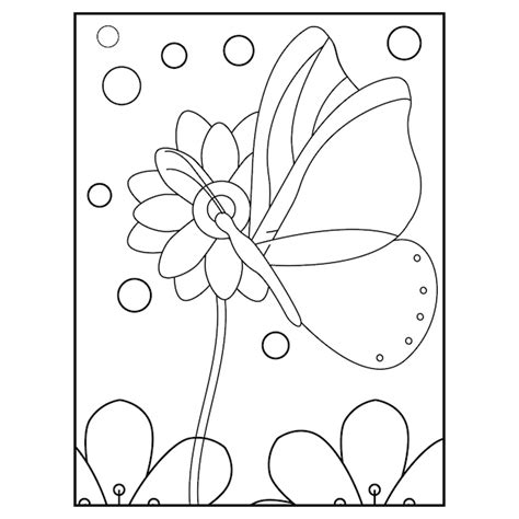 나비 색칠 공부 페이지 프리미엄 벡터