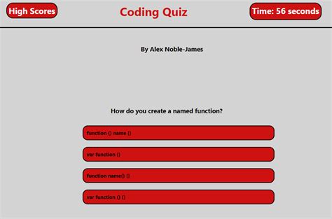GitHub Alexnj Code Quiz
