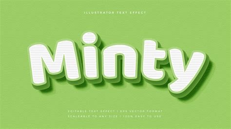 Premium Vector Green Minty Striped Text Style Font Effect