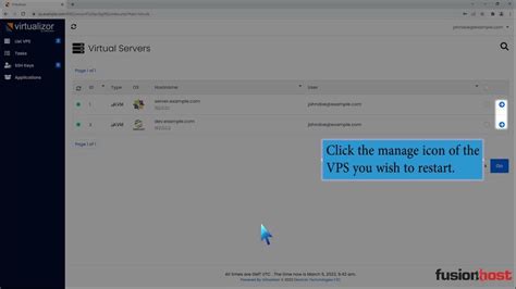 how to reboot or restart your vps using virtualizor fusionhost youtube