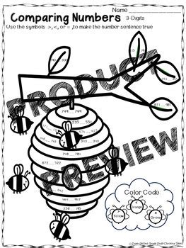 Comparing Numbers 3 Digits Color By Code Activities TPT