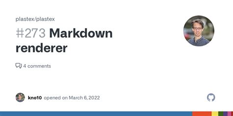 Markdown Renderer · Issue 273 · Plastexplastex · Github