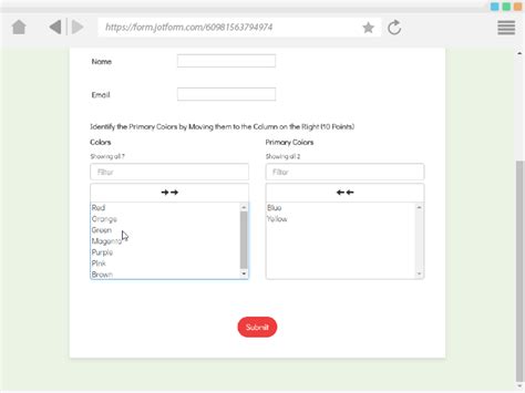 Listas Duales Widgets Para Formularios Jotform
