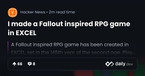 I Made A Fallout Inspired Rpg Game In Excel R Manyatruenerd