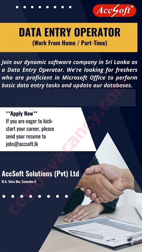 Remote Data Entry Vacancy Accsoft Solutions Pvt Ltd 2024 Ceylon